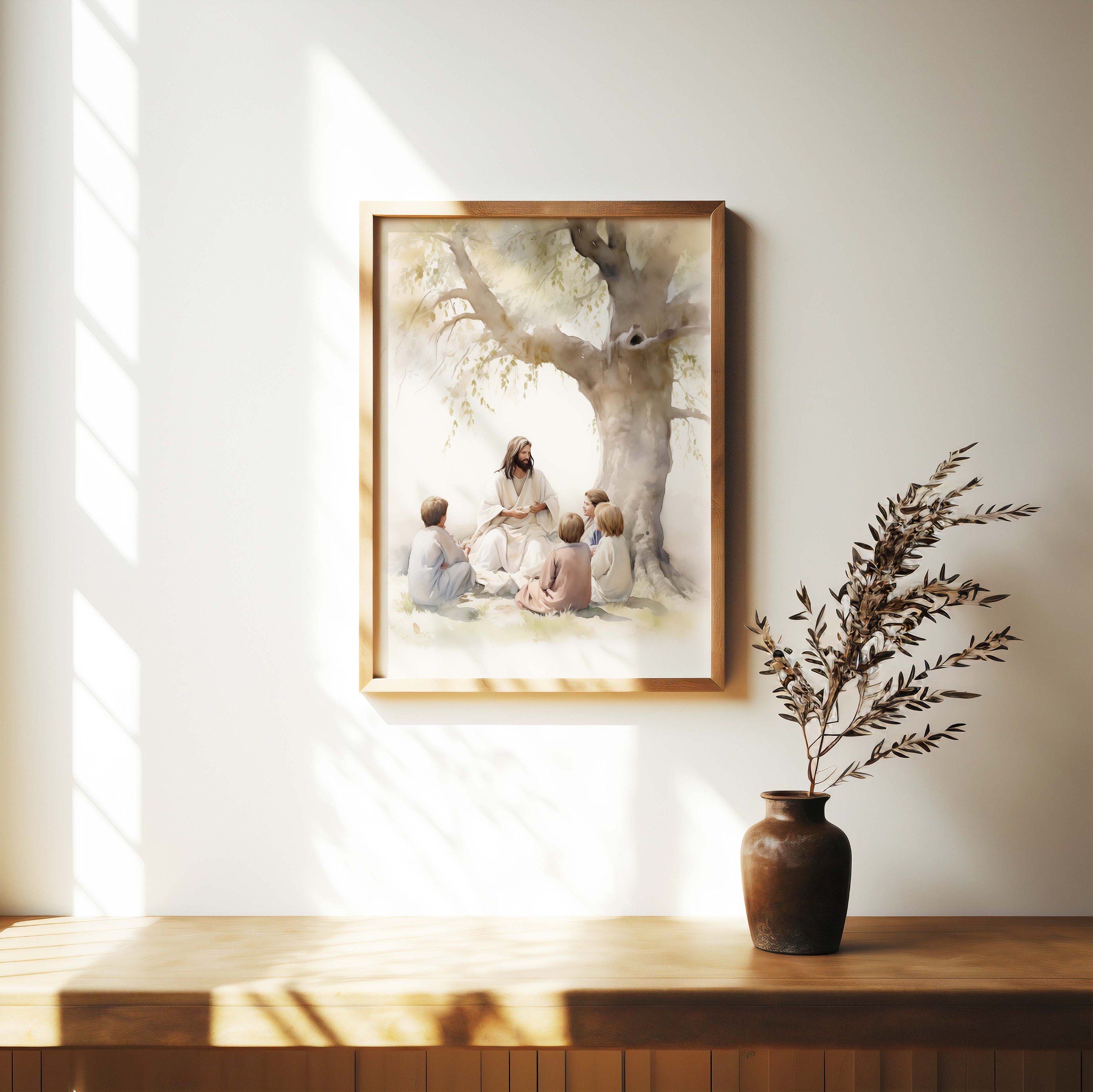 Jesus With Child, Jesus Portrait, Jesus Hone Decor, Jesus Printable ...