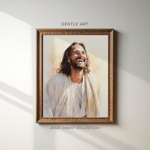 Jesus Laugh, Pastel Color Jesus Portrait Jesus Picture Jesus Images ...