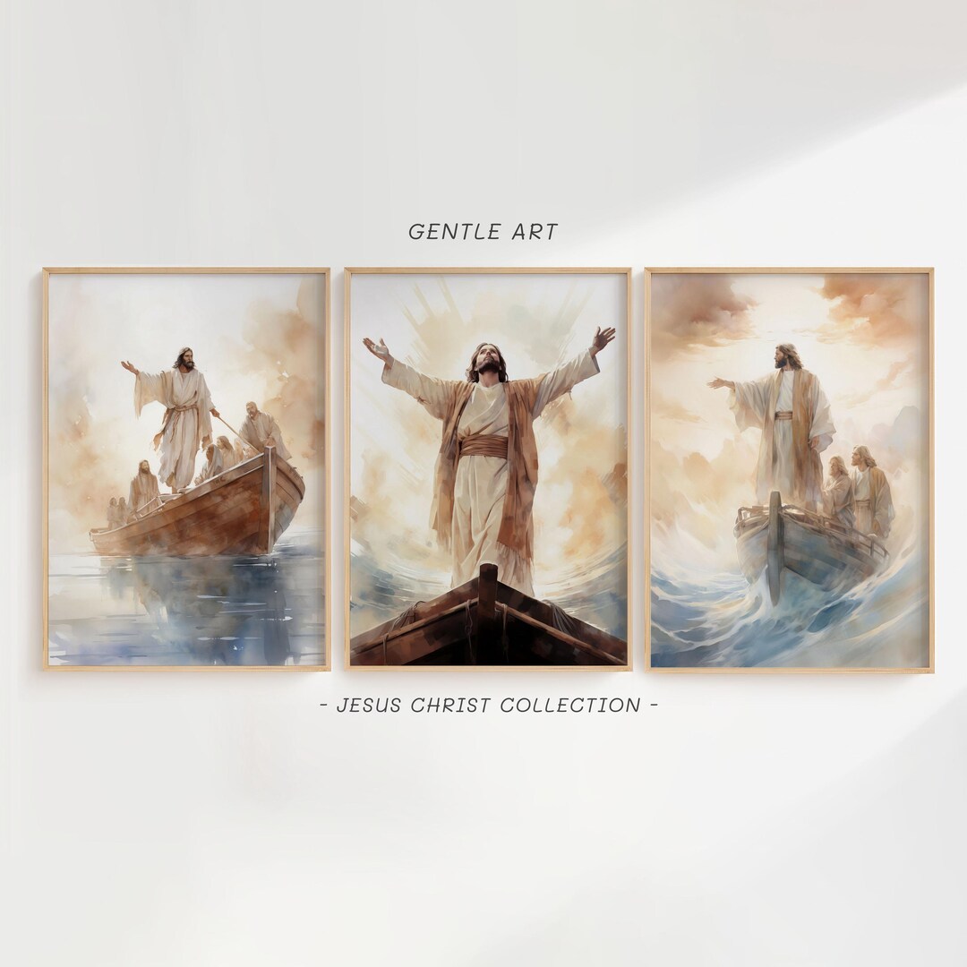 Jesus Calms the Storm Set of 3, Miracles of Jesus Christ Picture, LDS ...