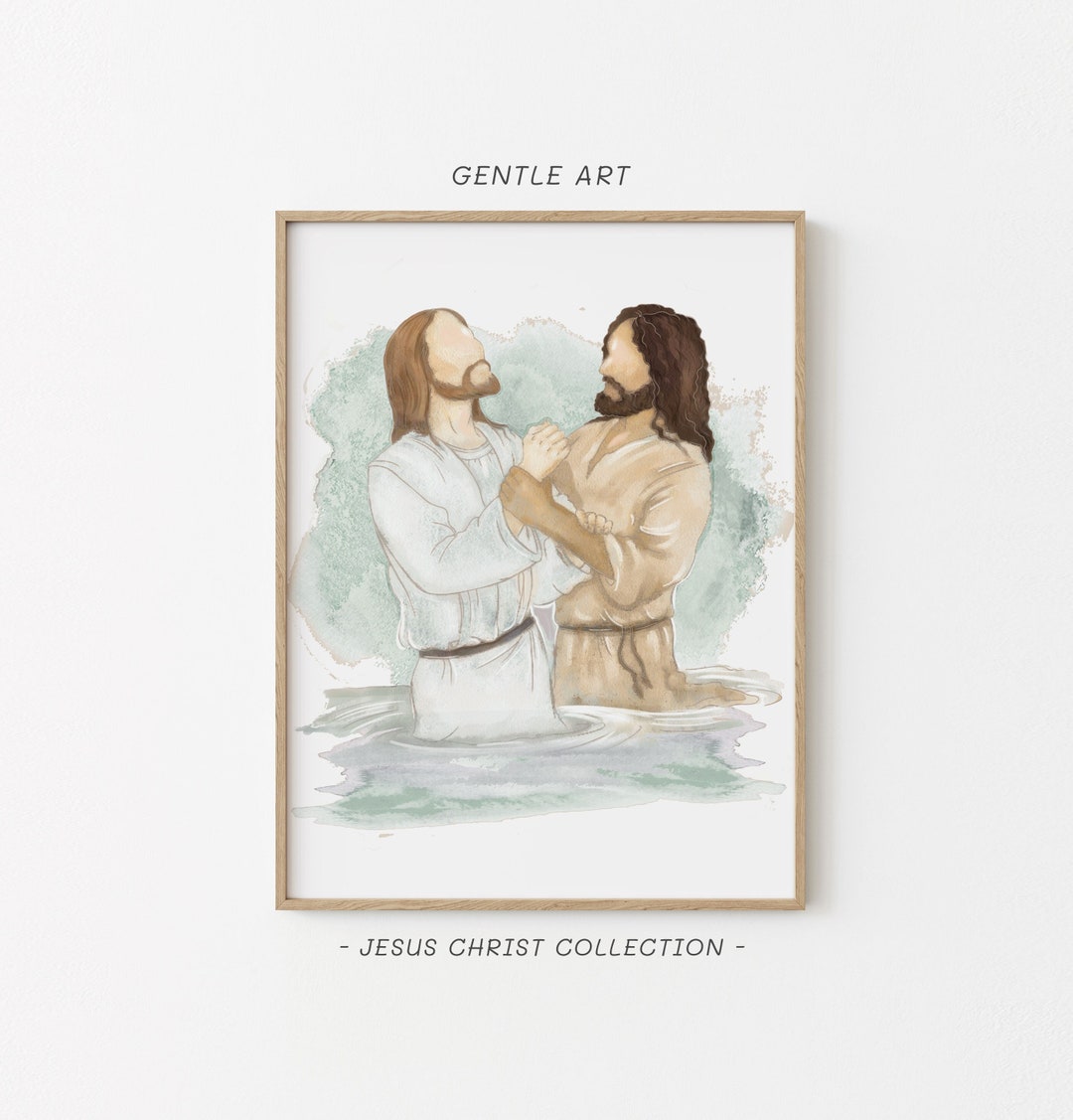 Jesus Baptized, John the Baptist, Jesus Watercolor Baptism of Jesus ...