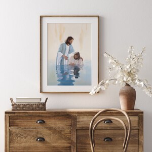 John the Baptist, Jesus Baptized, Jesus in Water Watercolor, Jesus Face ...