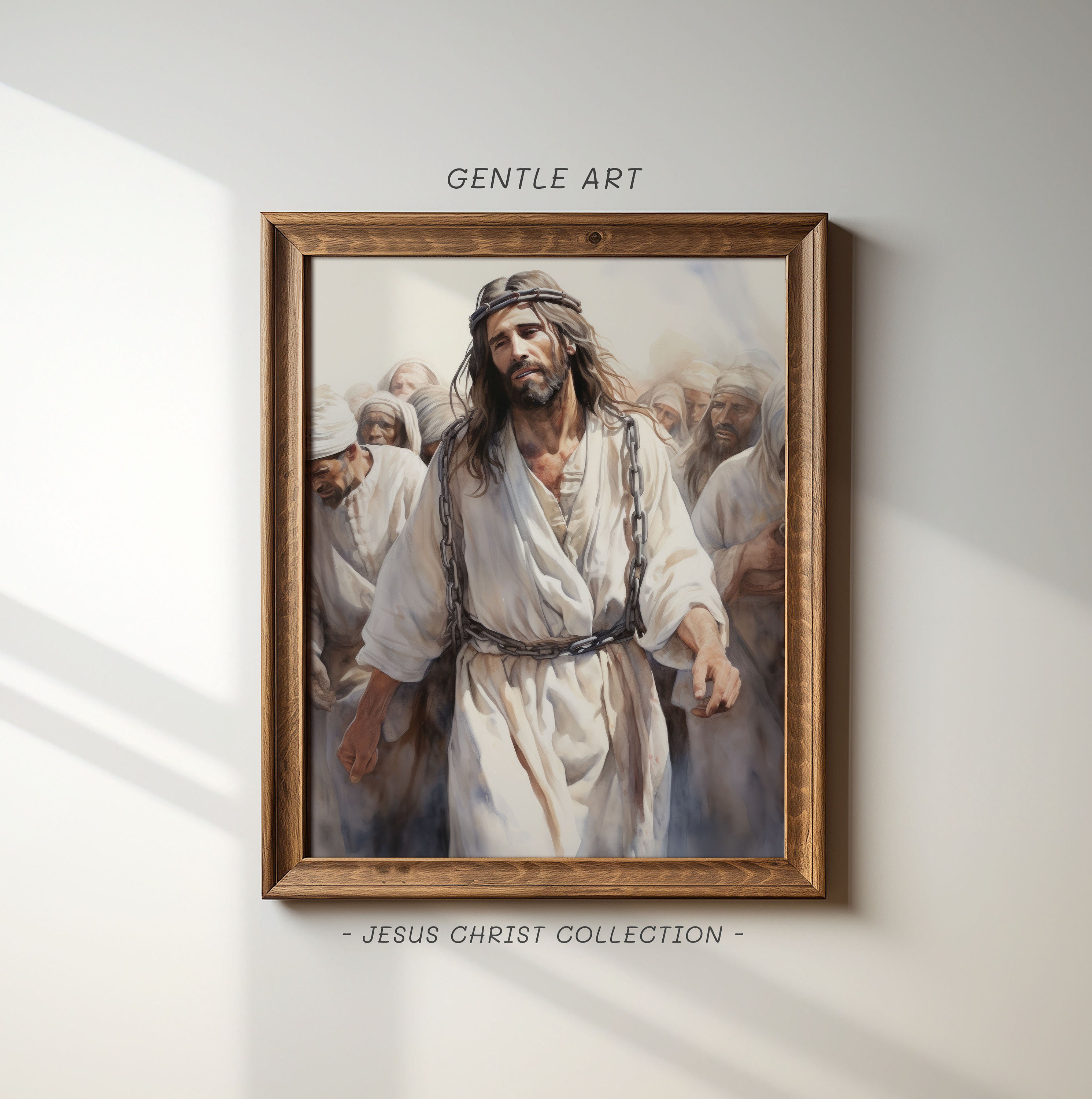 Jesus Crucifixion Painting, Jesus in Chains, Bible Stories, Pastoral ...