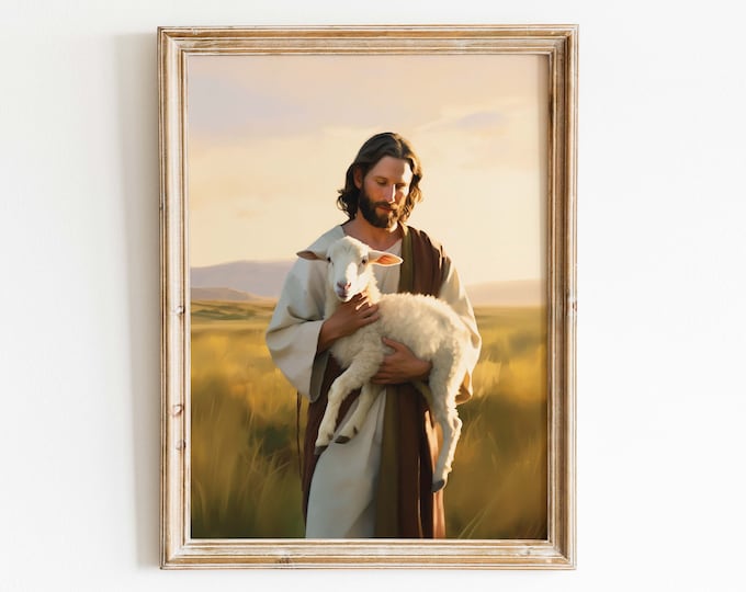The Pasture He Provides LDS Art Jesus With Sheep the Good Shepherd ...
