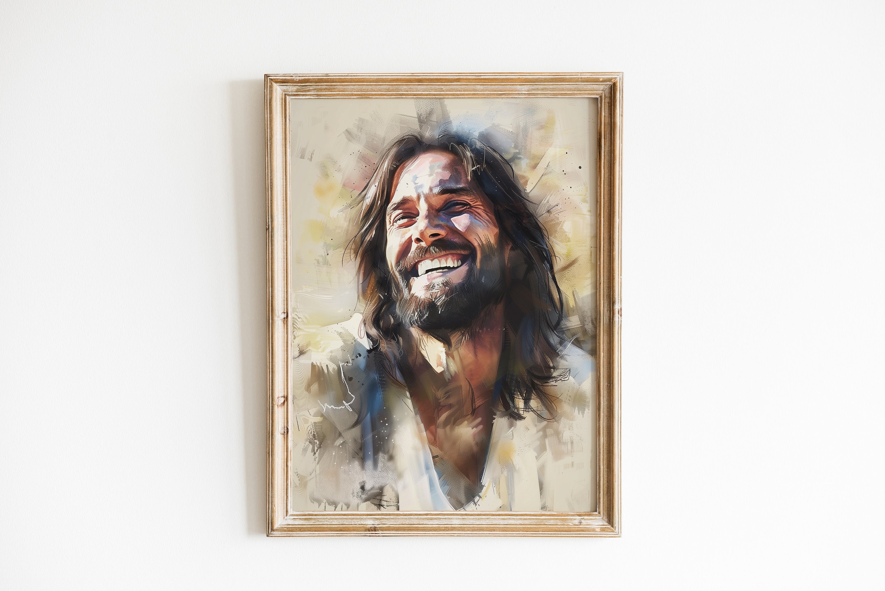 Laughing Christ, Jesus Portrait, Jesus Painting, Jesus Art, Jesus Wall ...