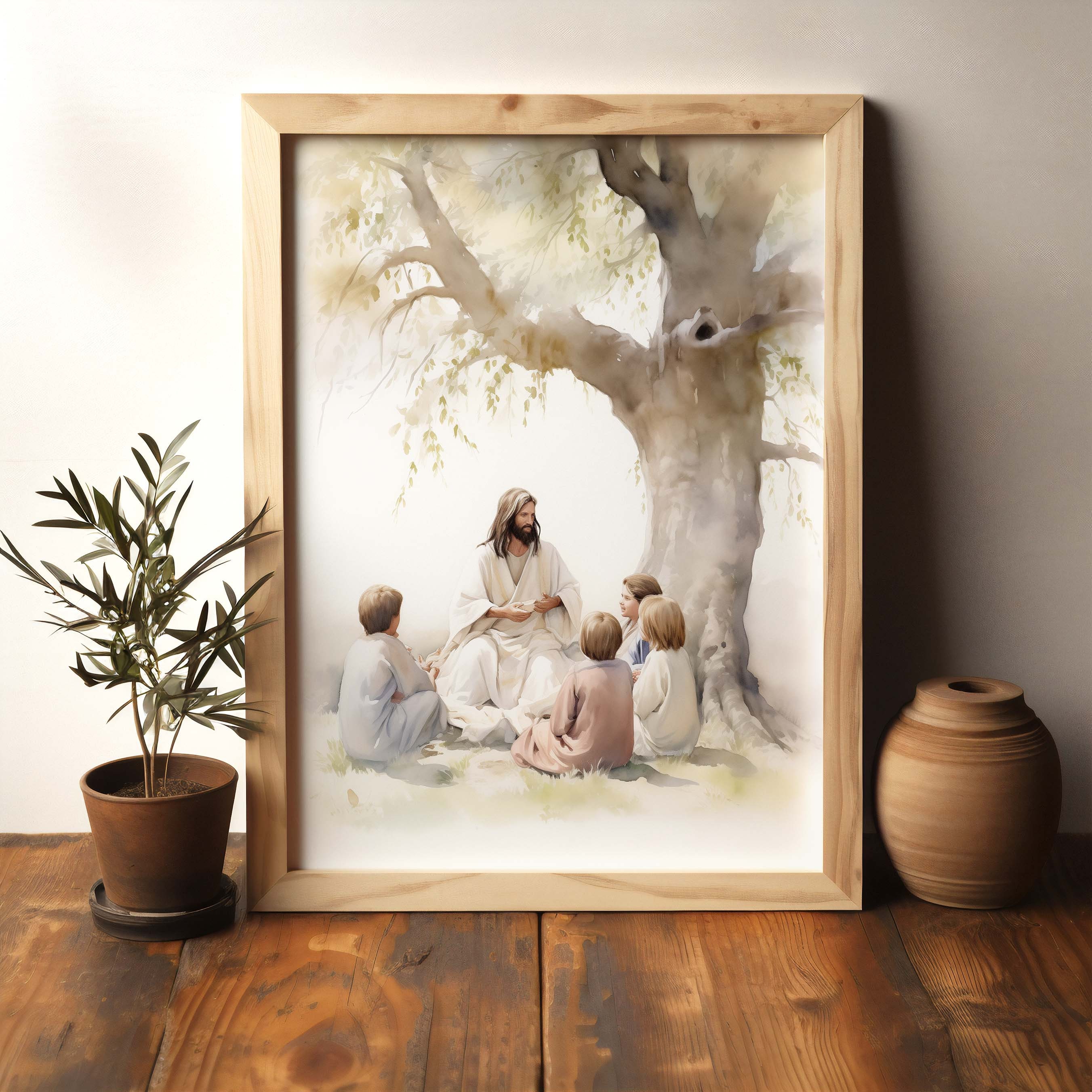 Jesus With Child, Jesus Portrait, Jesus Hone Decor, Jesus Printable ...