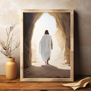 Jesus Christ Resurrected, Easter Painting, Jesus Christ Leaving the Tomb, He is Risen, Jesus ...
