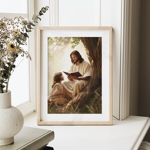 Jesus With Girl in Nature, LDS Picture Christ, the Good Shepherd ...