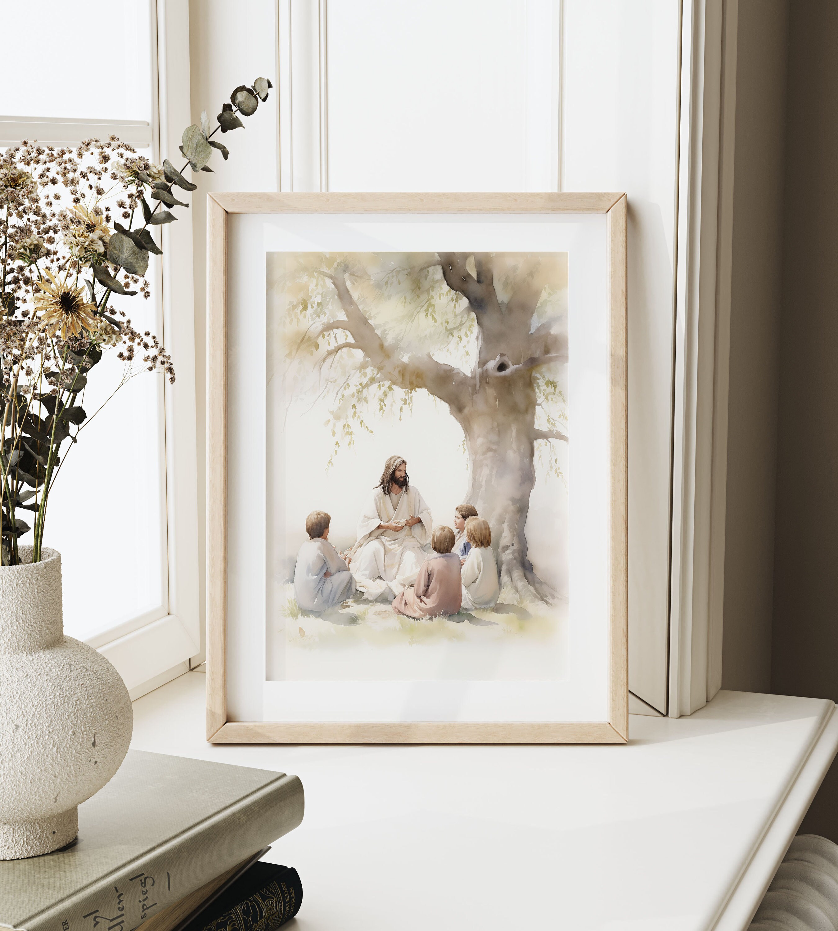 Jesus With Child, Jesus Portrait, Jesus Hone Decor, Jesus Printable ...