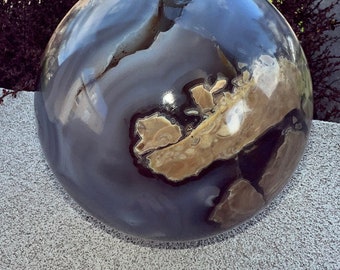 UV Reactive Volcano Agate Crystal Sphere, Fluorescent Volcano Agate ...