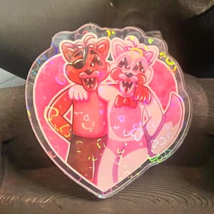 Five Nights at Freddy's Fnaf Ship Holographic Heart Acrylic Pins - Etsy