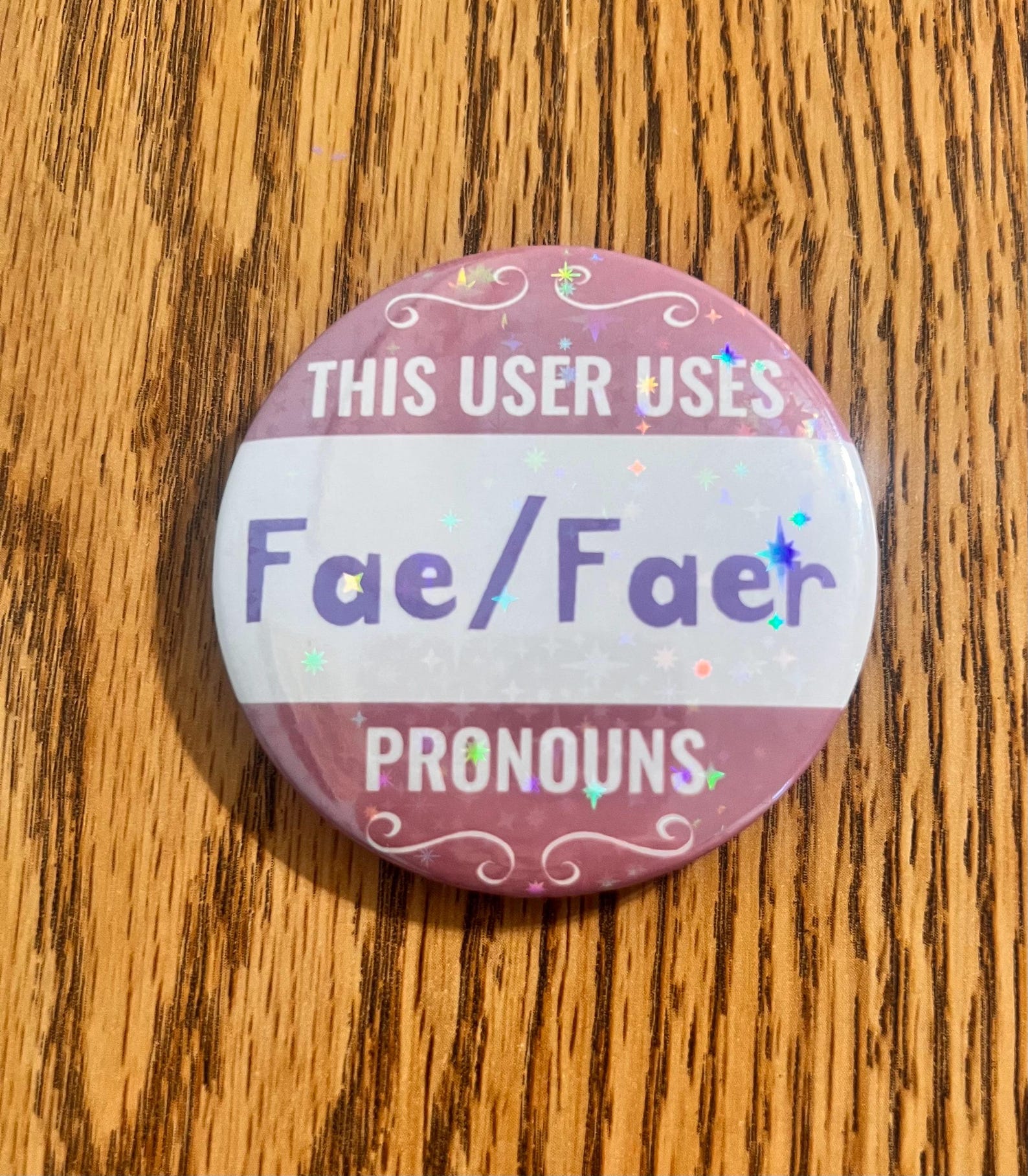 Holographic Neopronoun Pinback Buttons 58mm Xe/xyr Ze/zir Ey/em E/em Ze ...