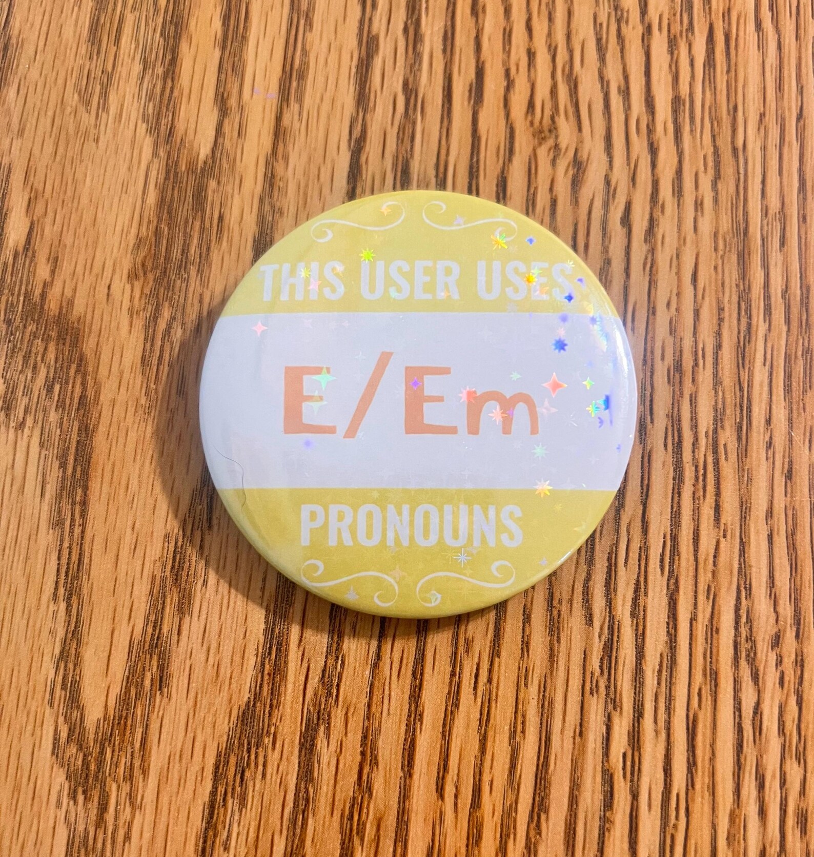 Holographic Neopronoun Pinback Buttons 58mm Xe/xyr Ze/zir Ey/em E/em Ze ...