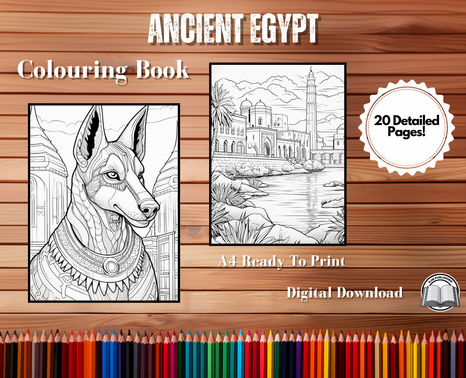 Ancient Egypt Colouring Book, Pyramids, Pharaohs, Educational, Digital ...