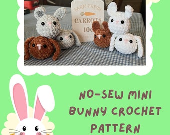 No Sew Baby Bunny Crochet Pattern, Crochet Bunny Pattern, PDF Amigurumi ...