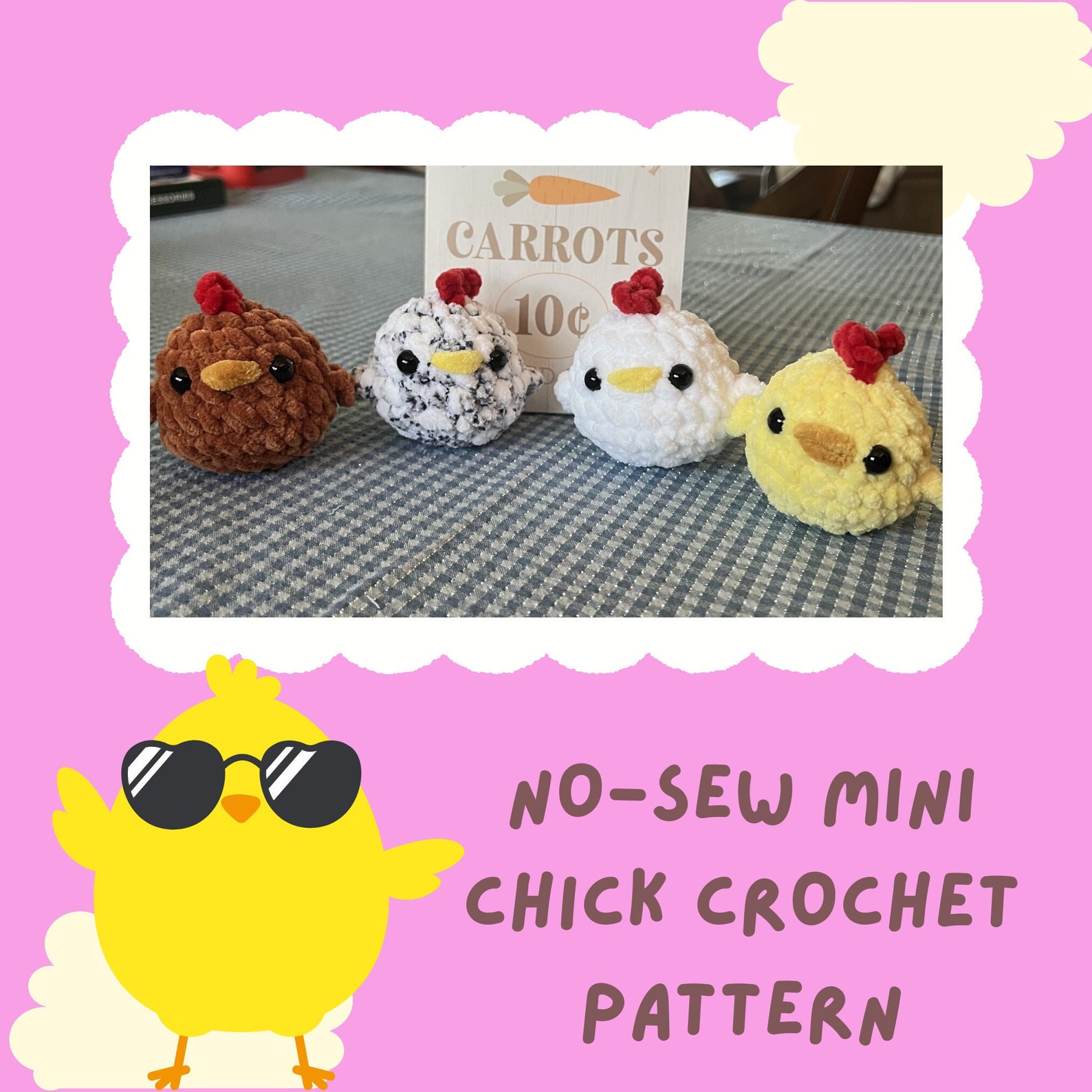 NO-SEW Mini Chick PDF Crochet Pattern - Etsy