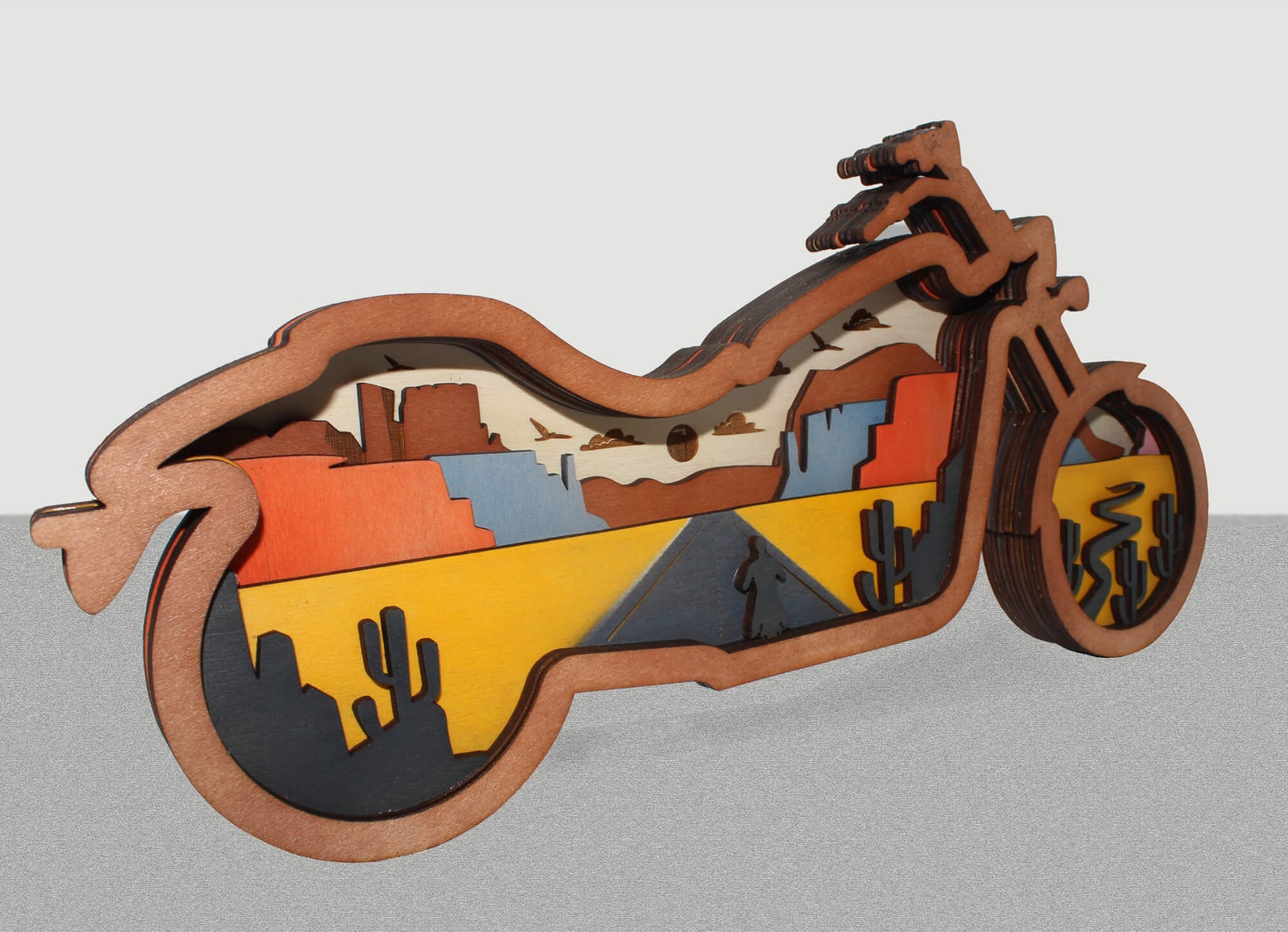 Motorcycle SVG, Laser Cut Files, Layered Motorcycle for Glowforge, 3D ...
