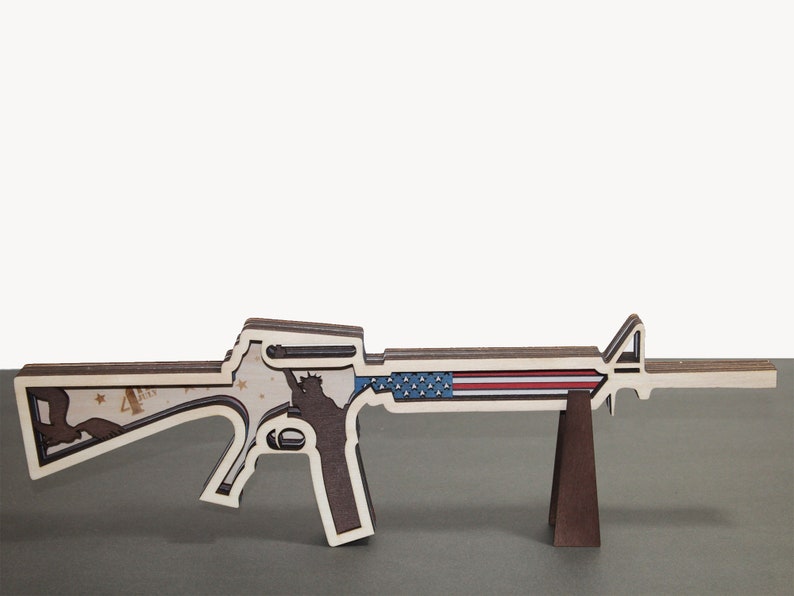 M16 Rifle / Laser Cut Files / Usa Flag / Independence Day / Multilayer ...