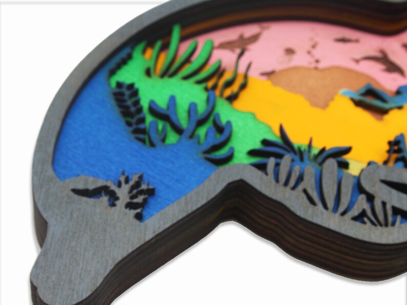 Dolphin SVG, Laser Cut Files, Layered File for Glowforge, 3D Effect ...