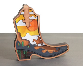 Cowboy Boots SVG / Laser Cut Files / 3D Effect / Project File for ...