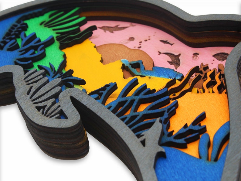 Dolphin SVG, Laser Cut Files, Layered File for Glowforge, 3D Effect ...