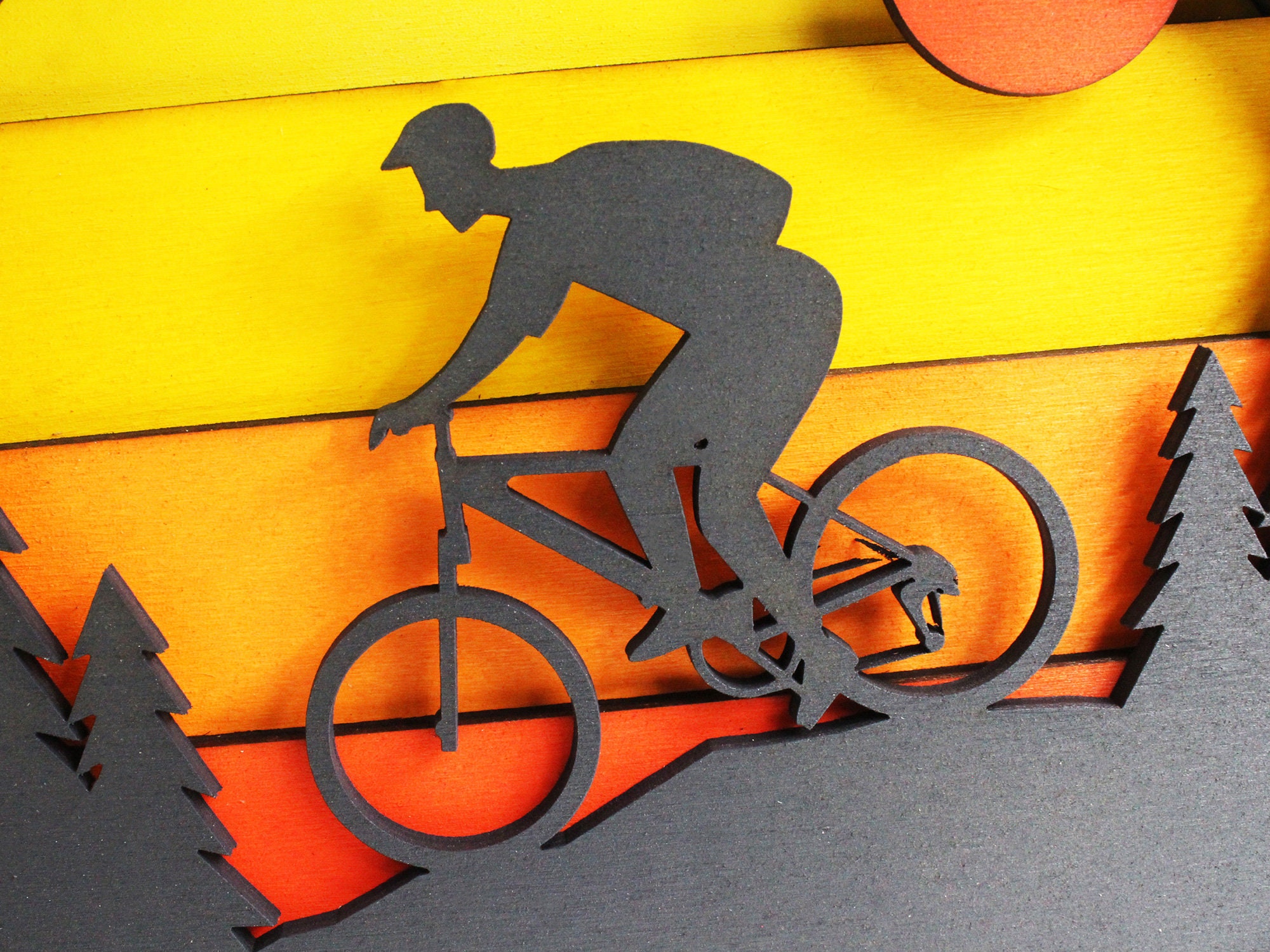 Bicycle SVG / Laser Cut Files / Mountain Bike SVG / Layered Design for ...