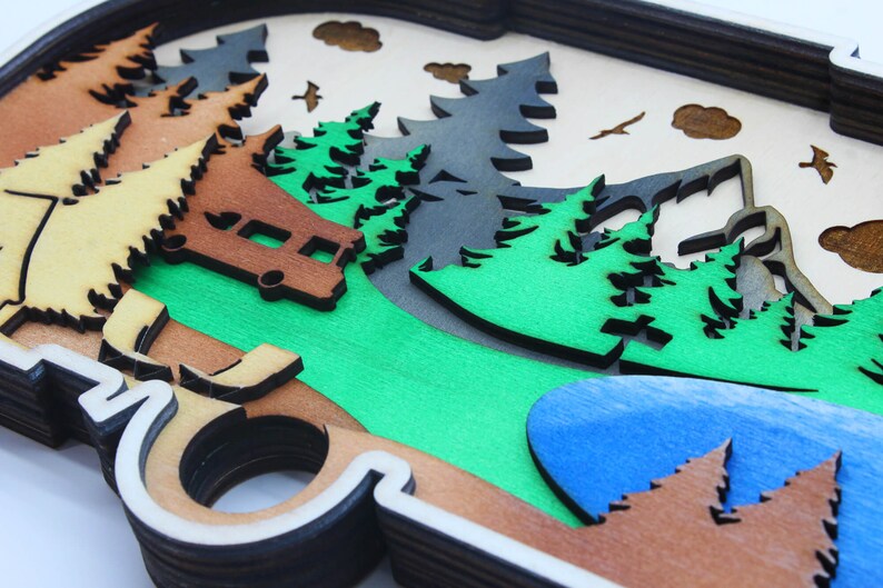 Camper SVG, Laser Cut File, Happy Camper for Glowforge, 3D Effect ...