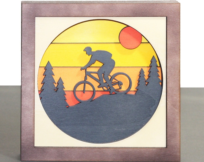 Bike SVG / Laser Cut Files / Layered Mountain Biking for Glowforge / 3D ...