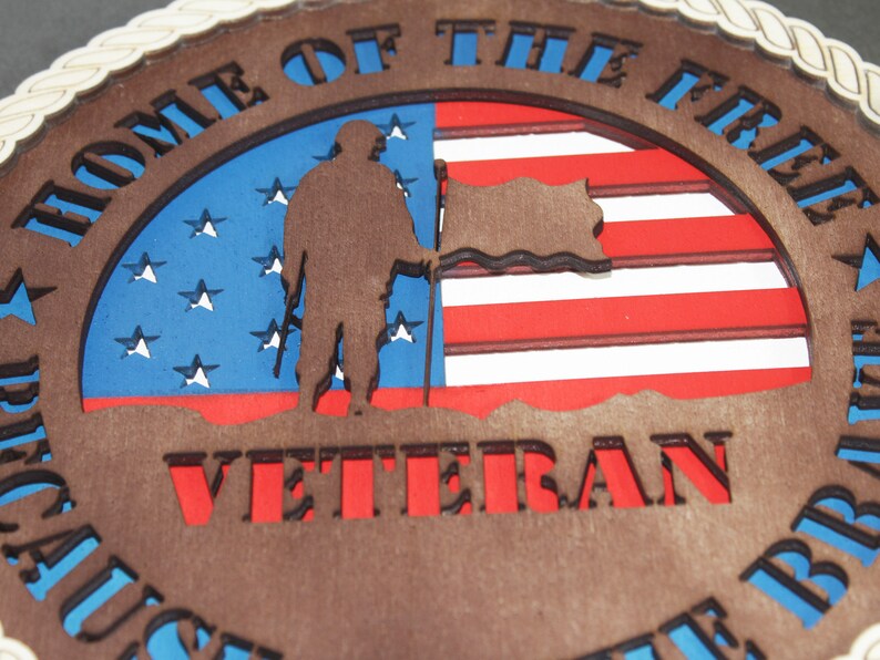 Veteran Plaque SVG, Laser Cut Files, Digital Files for Laser Engraving ...