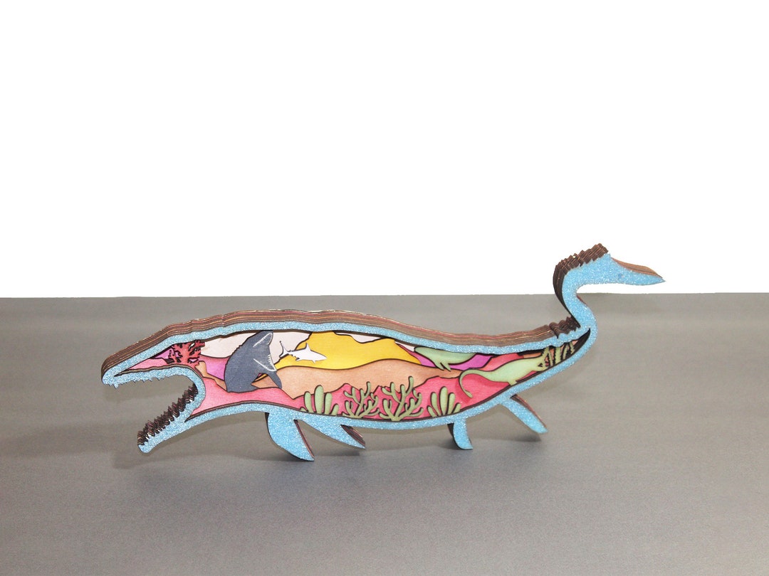 Mosasaurus SVG, Laser Cut File, Layered Dinosaur for Glowforge, 3D ...