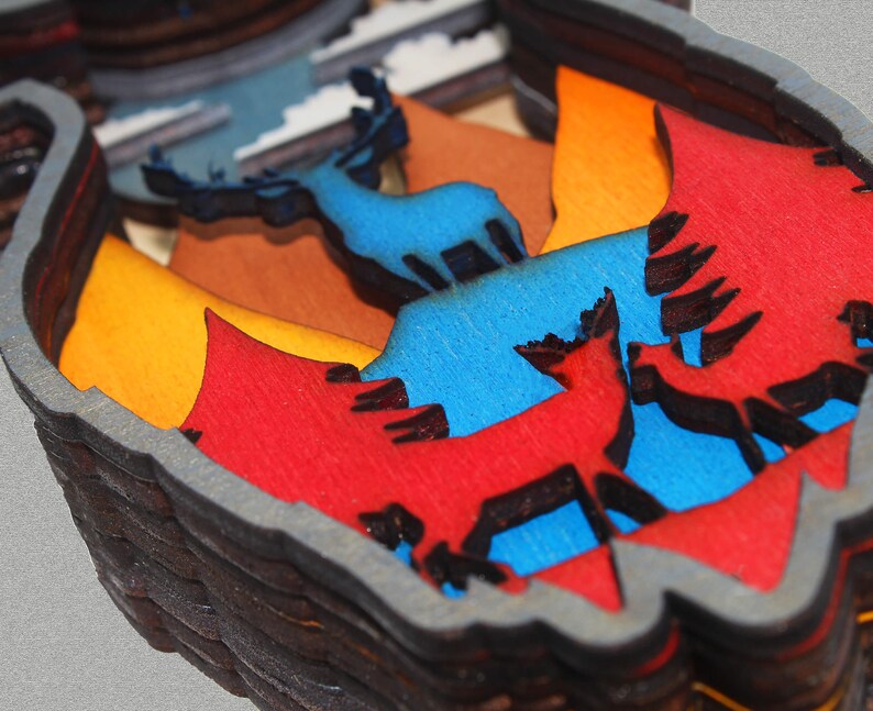 Deer SVG, Deer Head SVG, Laser Cut Files, Layered Deer for Glowforge ...