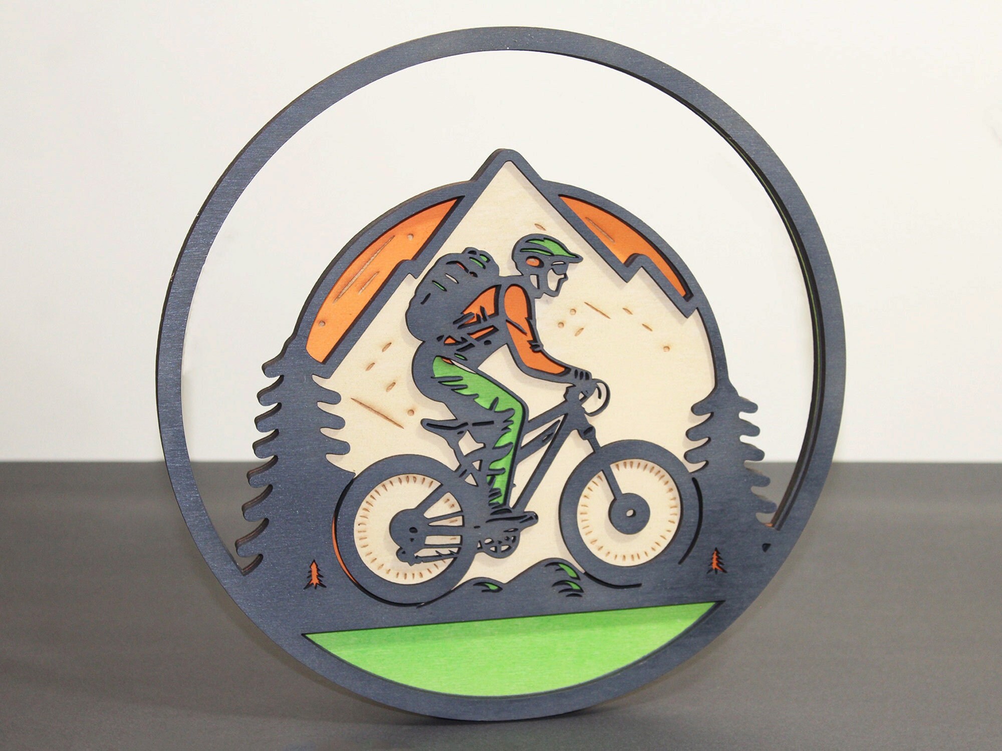 Bike SVG / Laser Cut Files / Layered Mountain Biking for Glowforge / 3D ...