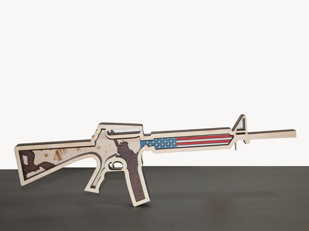 M16 Rifle / Laser Cut Files / Usa Flag / Independence Day / Multilayer ...