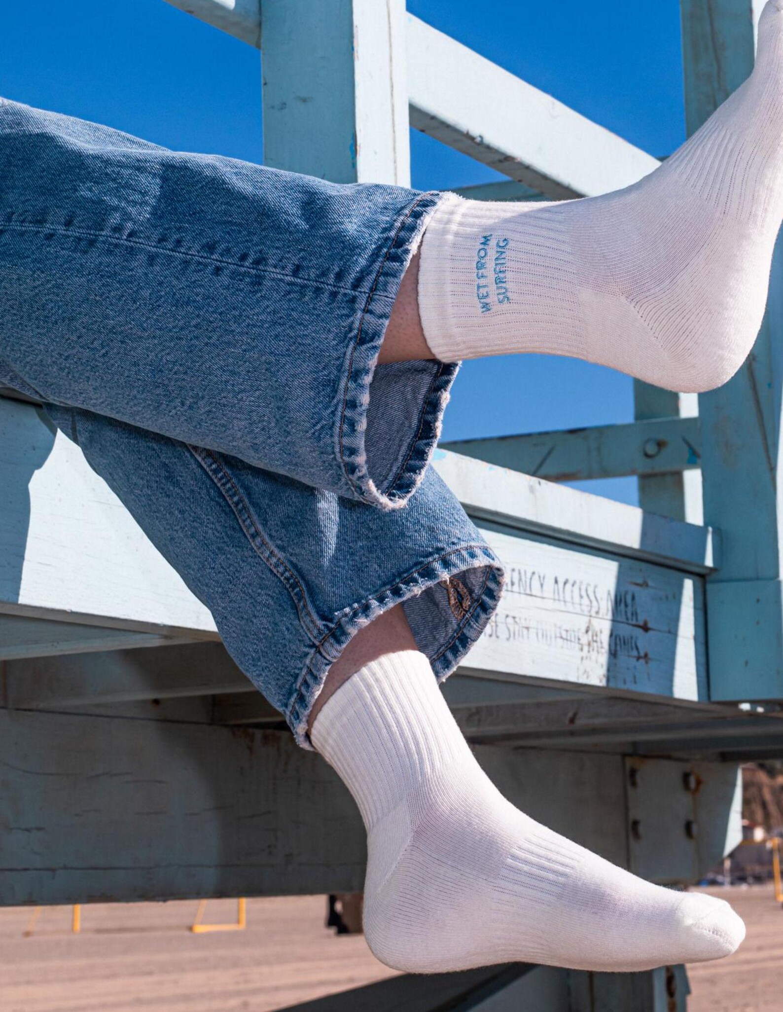 Wet From Surfing | Surf Socks | Surf Lover | off White Cushy Cotton ...