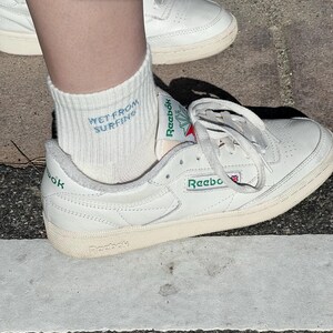 Wet From Surfing | Surf Socks | Surf Lover | off White Cushy Cotton ...