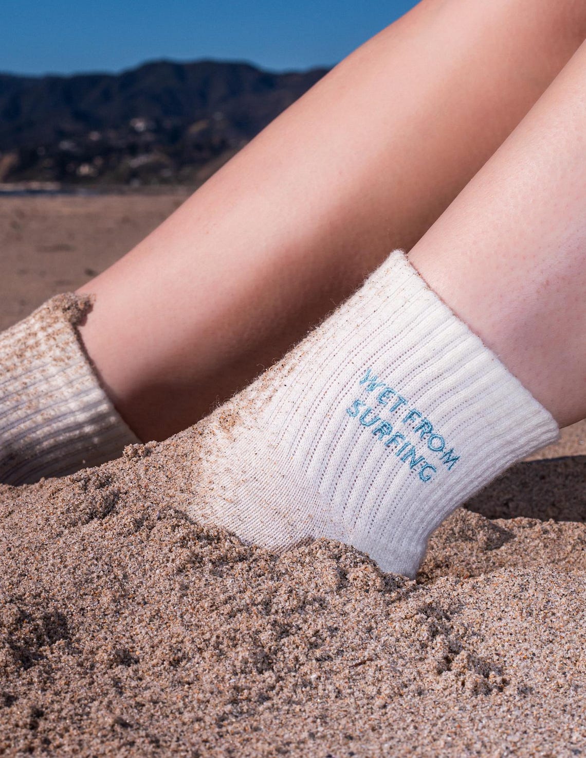 Wet From Surfing | Surf Socks | Surf Lover | off White Cushy Cotton ...
