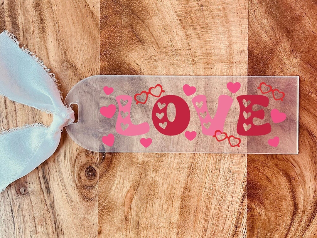 Valentines Bookmark Svg, Love Hearts Svg, Acrylic Bookmark Svg ...