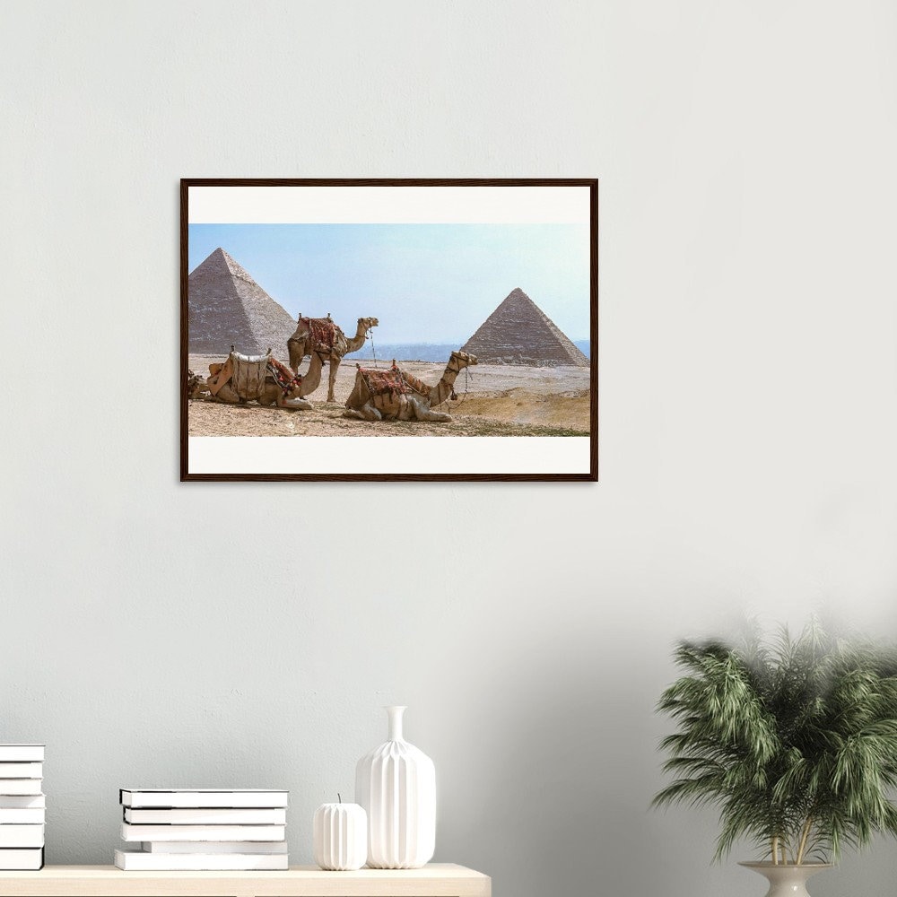 Great Pyramids on the Horizon Wooden Framed Wall Art - Etsy