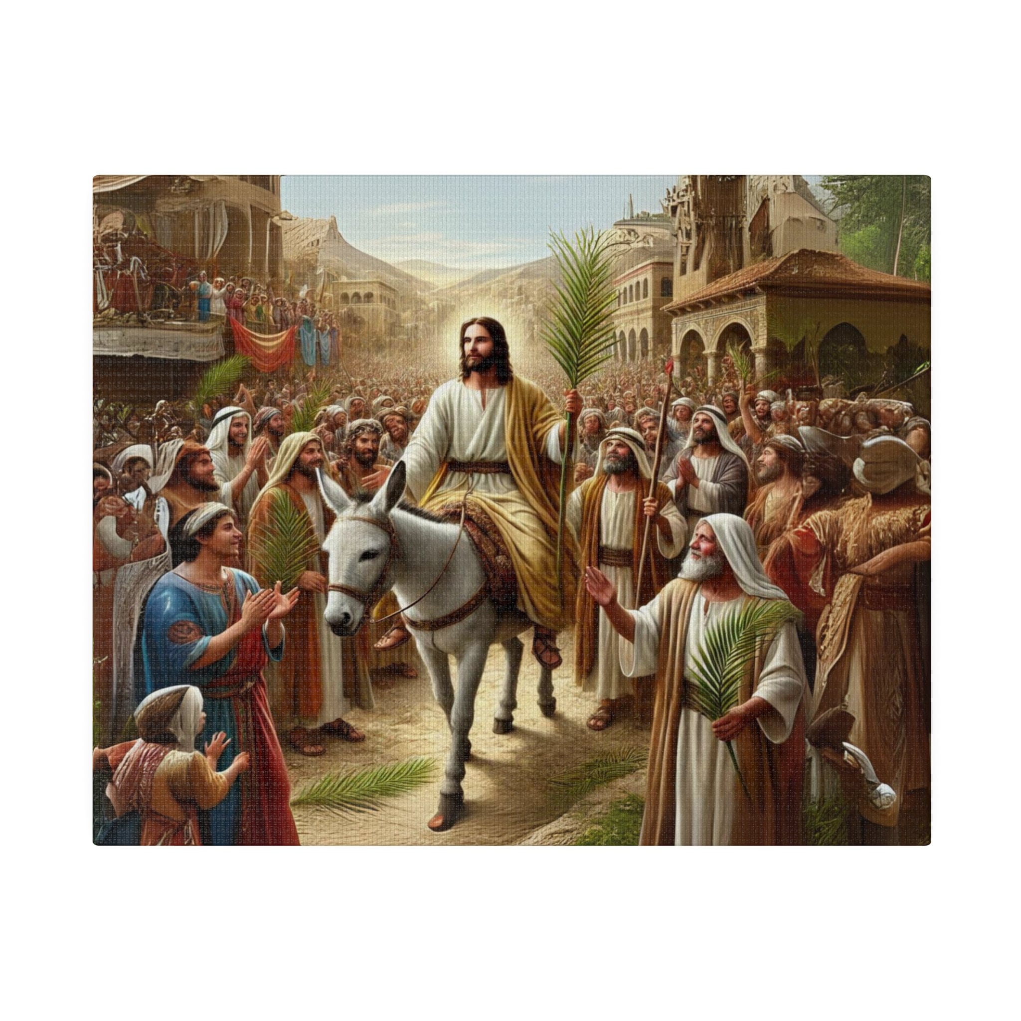 Palm Sunday Canvas Print: Jesus on Donkey, Christian Art - Etsy