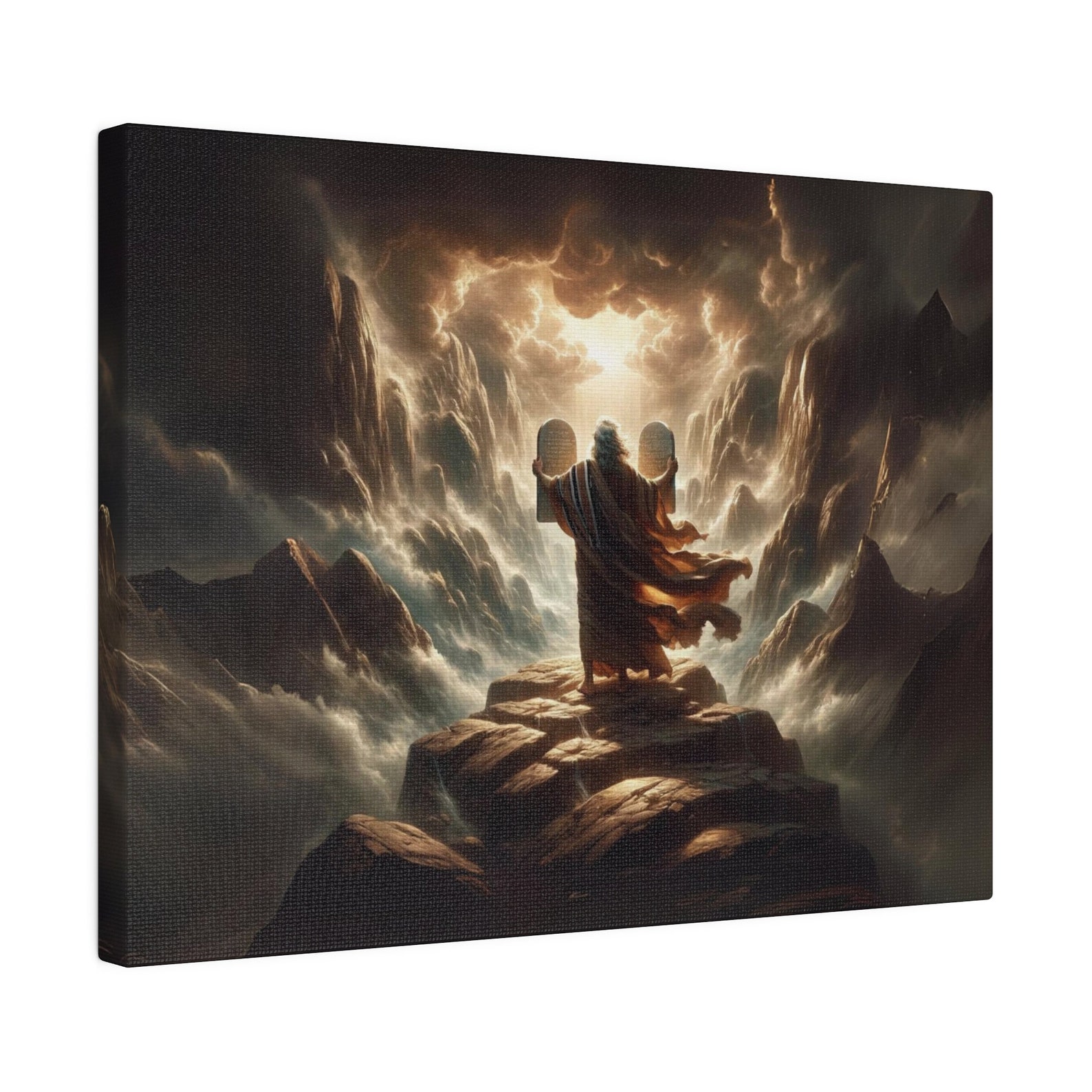 Moses and the Ten Commandments Matte Canvas Print, Christian Artwork ...