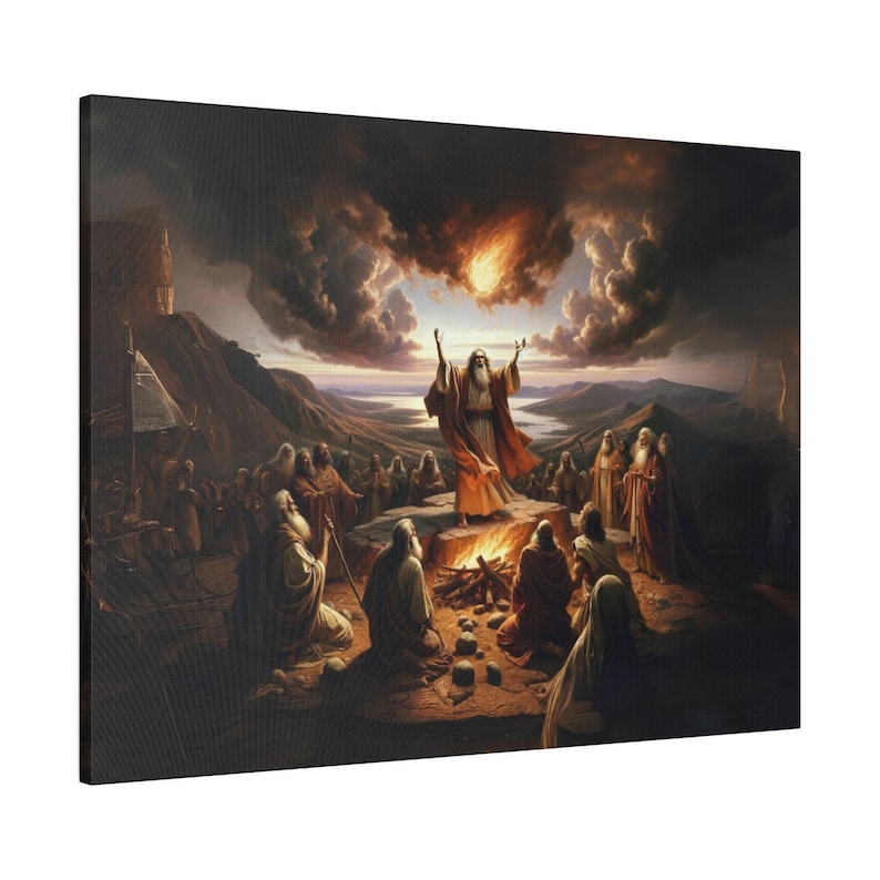 Prophet Elijah at Mount Carmel Canvas Print: Biblical Christian Art - Etsy