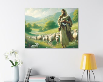 Jesus Feeds the 5,000 Matte Canvas Painting Print, Christian Artwork From Bible Stories Fast ...