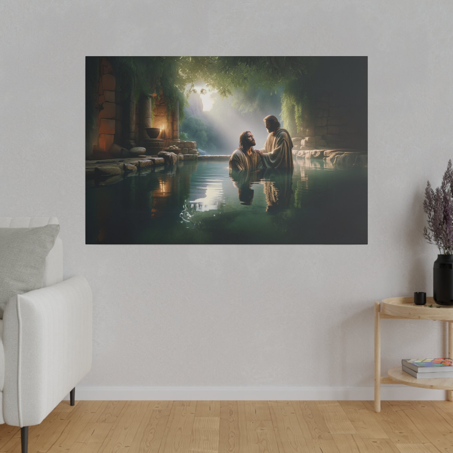 Jesus' Baptism Canvas Print: Pool of Bethesda Christian Art - Etsy