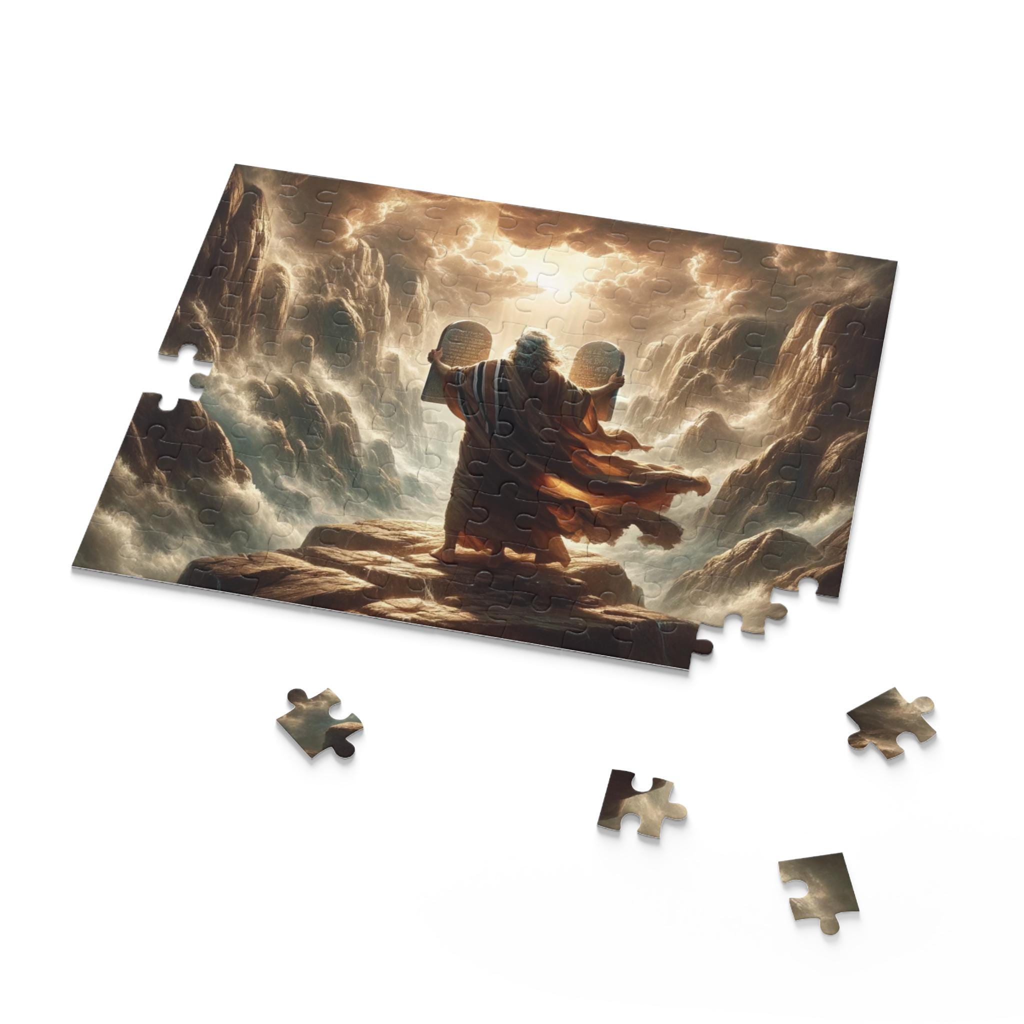Moses and the Ten Commandments Puzzle: Mount Sinai Jigsaw - Etsy