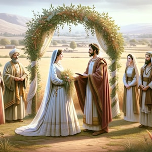 The Story of Ruth: Ruth Marries Boaz Matte Canvas Painting Print ...