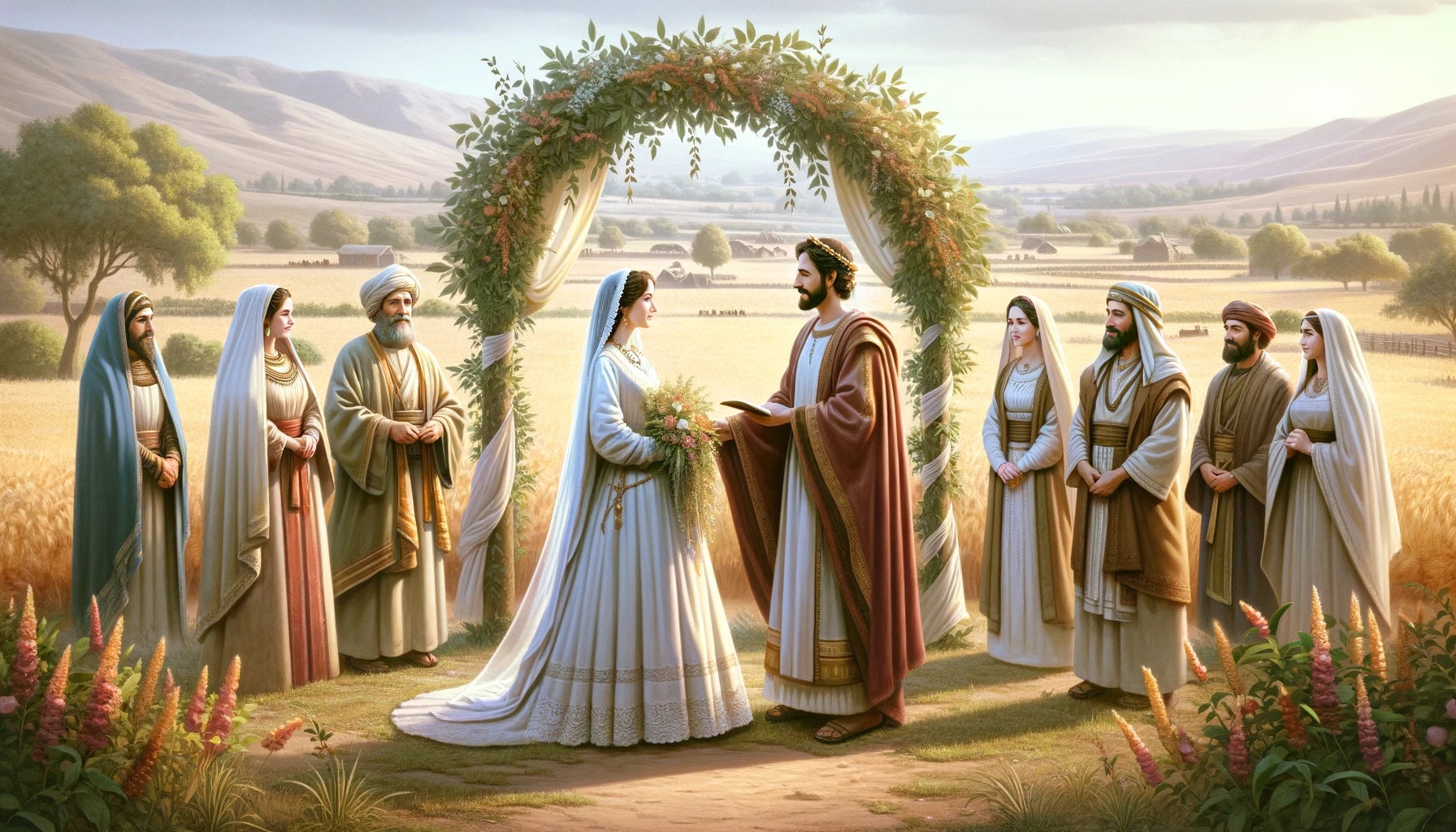 The Story of Ruth: Ruth Marries Boaz Matte Canvas Painting Print ...