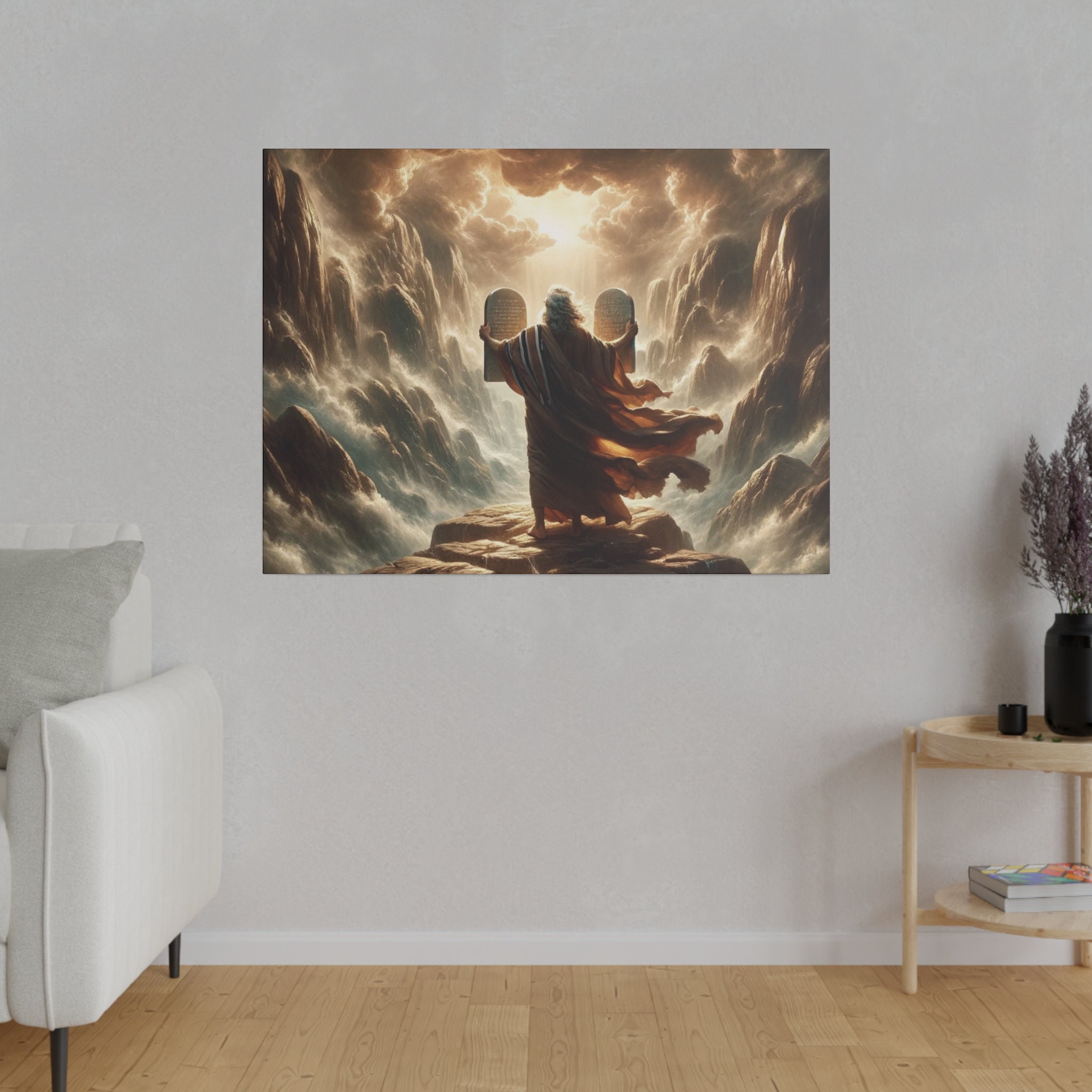 Moses and the Ten Commandments Matte Canvas Art - Etsy Canada