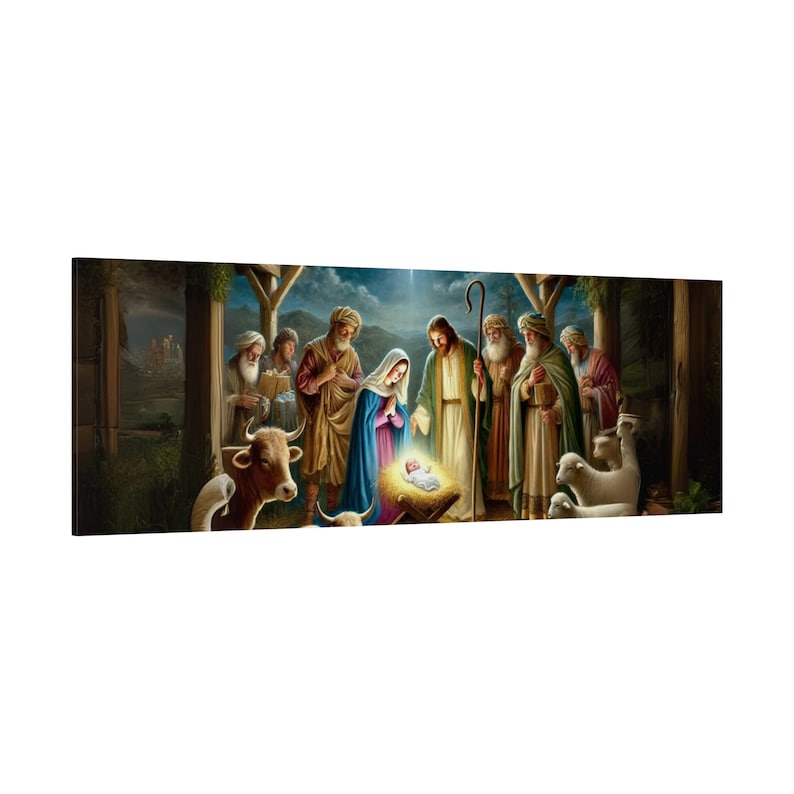 Nativity Scene Canvas Print: Birth of Jesus, Christian Art - Etsy