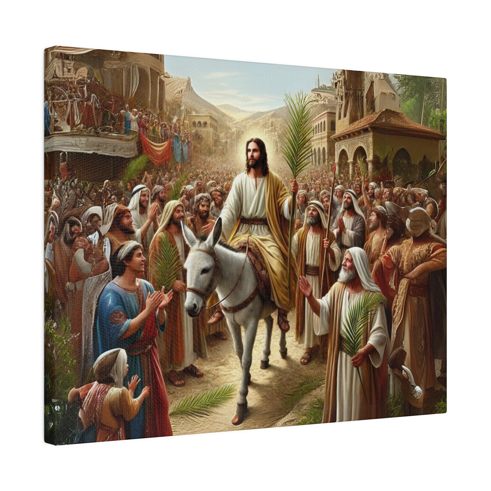 Palm Sunday Canvas Print: Jesus on Donkey, Christian Art - Etsy