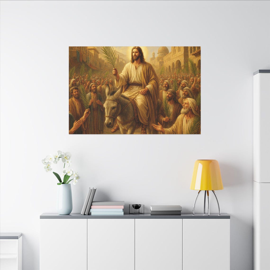 Palm Sunday Canvas Print: Jesus on Donkey, Christian Art - Etsy