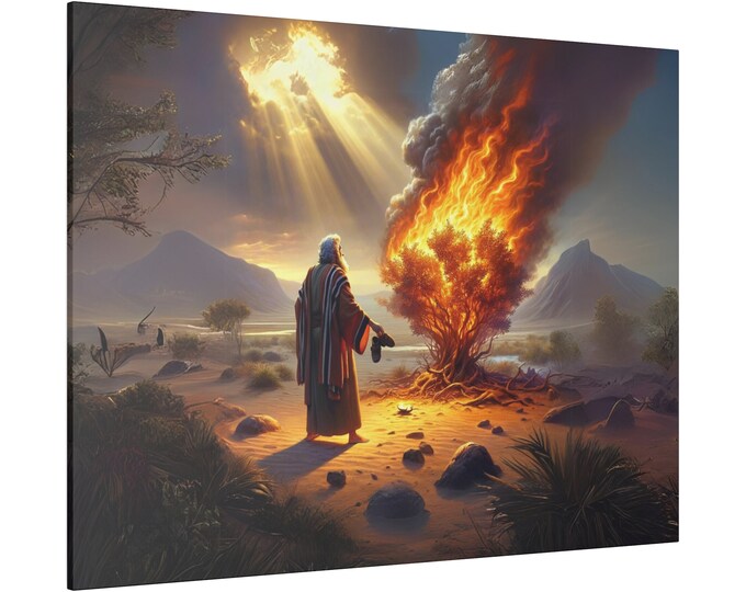 Moses and the Ten Commandments Matte Canvas Print, Christian Artwork From Bible Stories| Fast ...